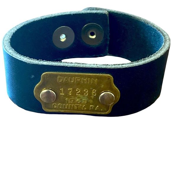 Jewelry | Vintage 6s Dog License Tag Cuff Dauphin Pa Black | Poshmark